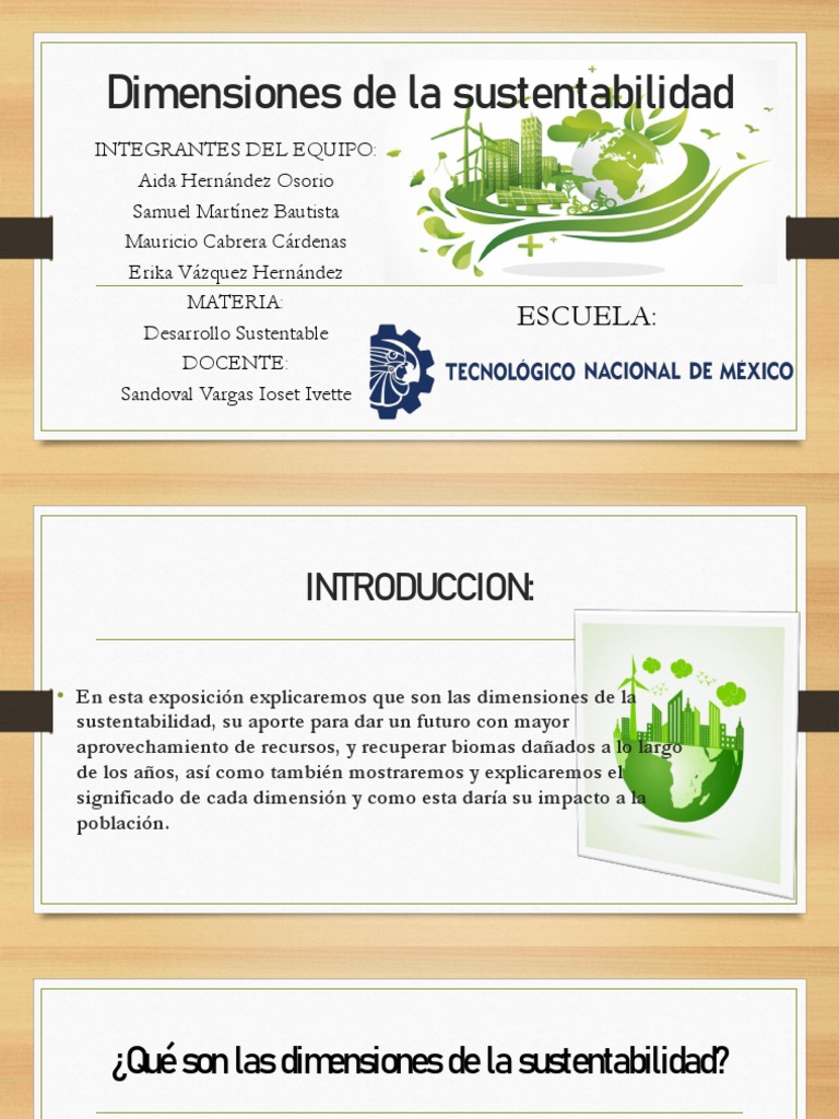 Dimensiones de La Sustentabilidad | PDF | Sustentabilidad | Desarrollo sostenible