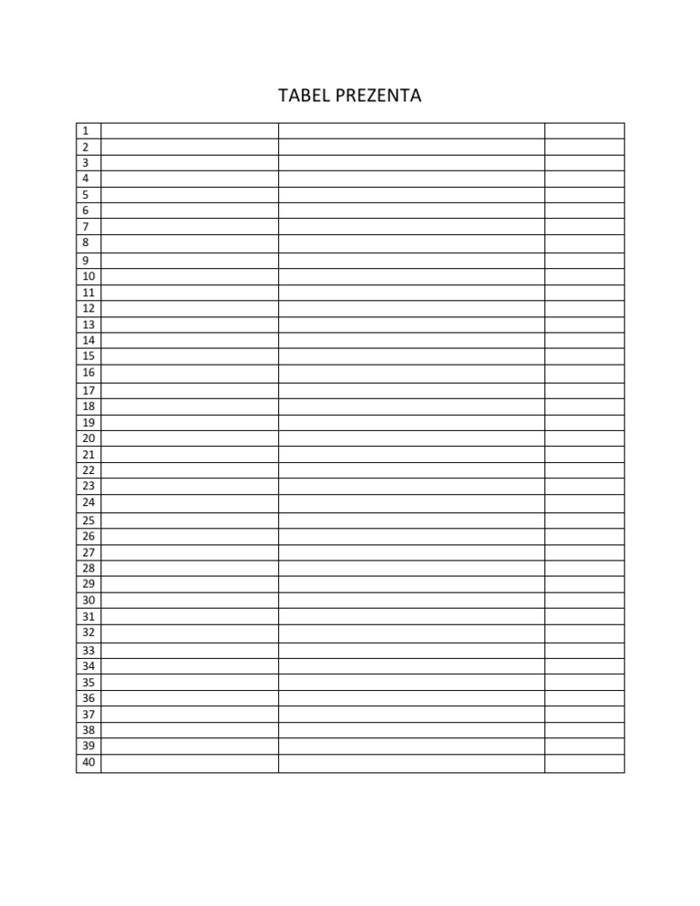 Tabel Prezenta | PDF