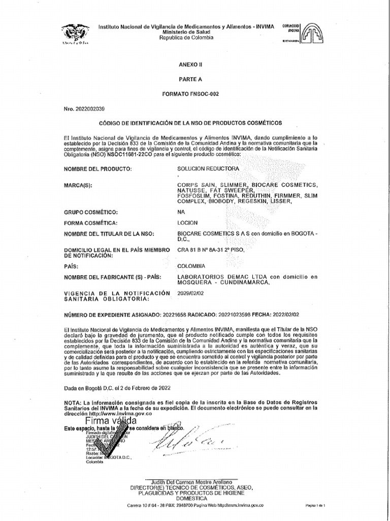 Nsoc11681-22co Solucion Reductora | PDF