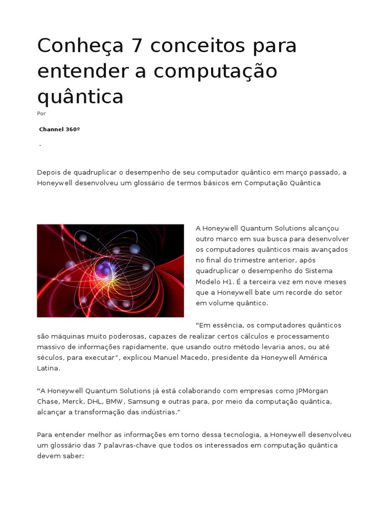 Computação Quantica Pdf Mecânica Quântica Computação Quântica