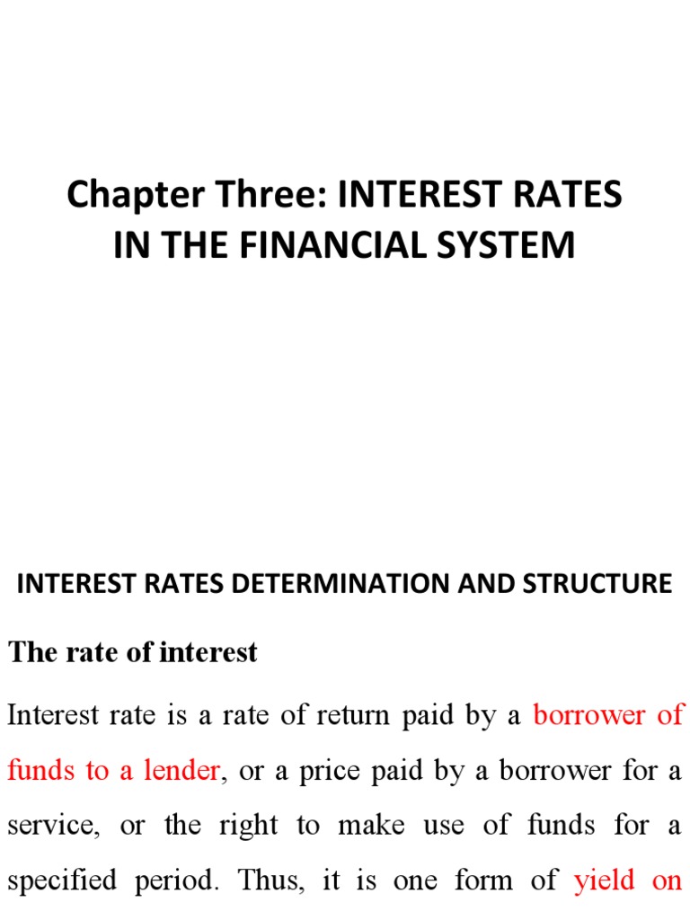 Chapter Three Interest Rates in The Financial System | PDF | Interest ...