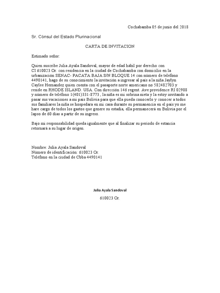 Carta de Invitacion | PDF