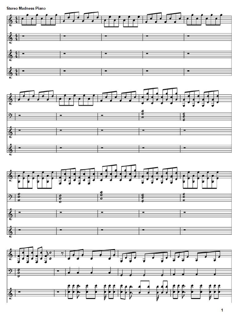 Stereo Madness Piano | PDF