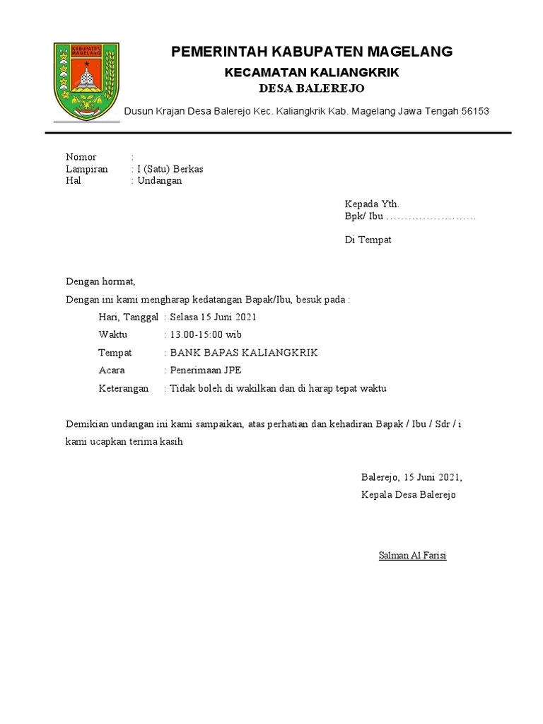 Undangan Musdes 3 | PDF