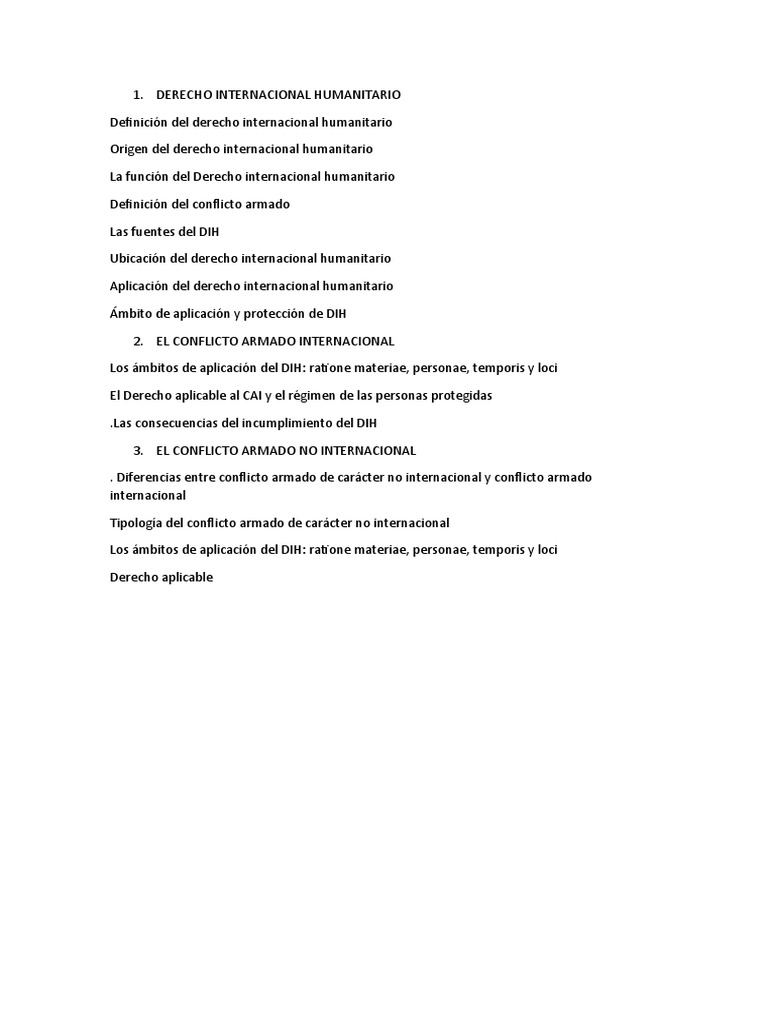 Derecho Internacional Humanitario: Definición, Origen y Aplicación | PDF