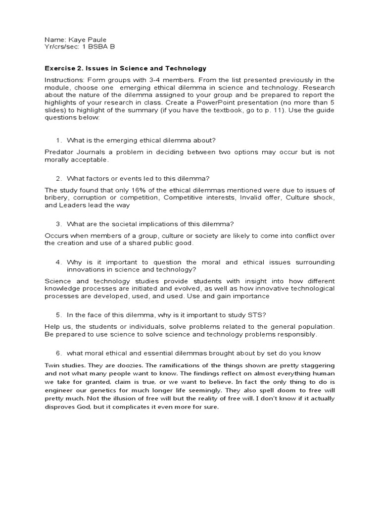 STS Assignment | PDF | Career & Growth