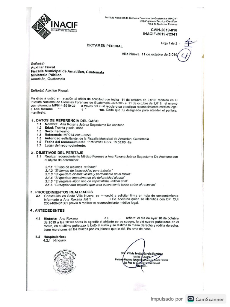 Dictamen Pericial Médico Forense | PDF