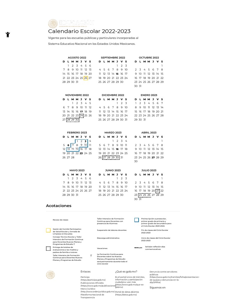 Calendario Escolar 2022-2023 | PDF