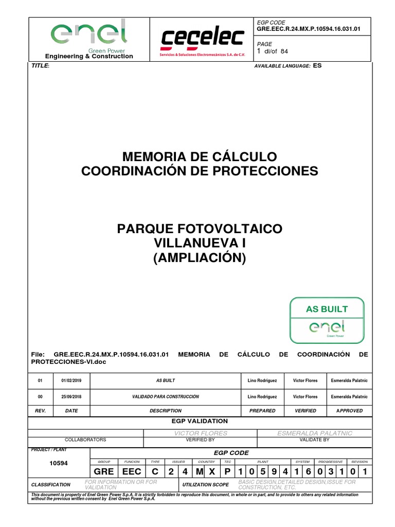 Gre - Eec.r.24.mx.p.10594.16.031.01 Memoria de Cálculo de Coordinación ...