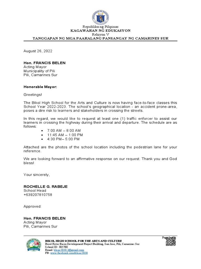 Letter of Request - Traffic Enforcer | PDF | Social Science