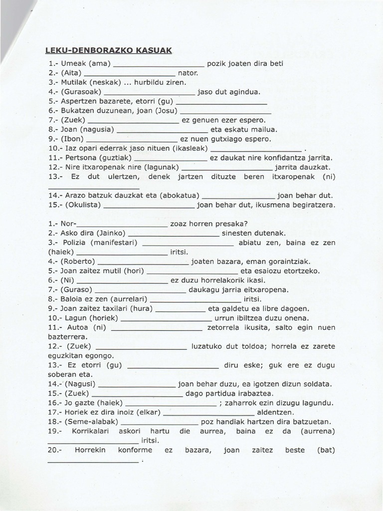 DBH1 Euskara - 2 Deklinabideak | PDF