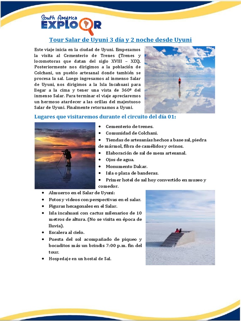 Tour Salar de Uyuni 3 Dias | PDF
