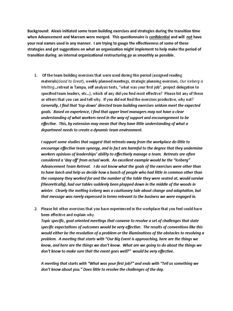 Efficacy of Team Building Exercises MA | PDF | Cognition | Behavioural ...