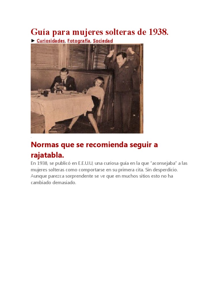 Guía de citas para solteras en 1938 | PDF | Poesía