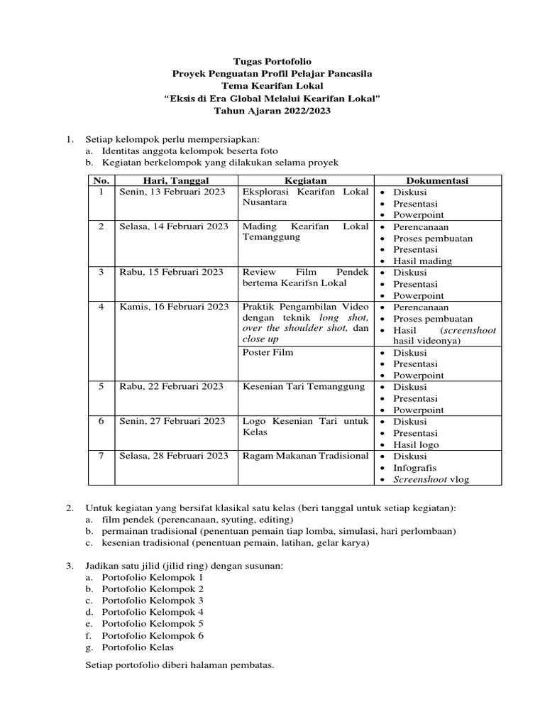 Tugas Portofolio Proyek 3 | PDF