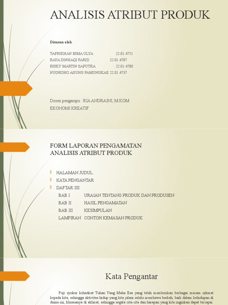 Analisis Atribut Produk | PDF