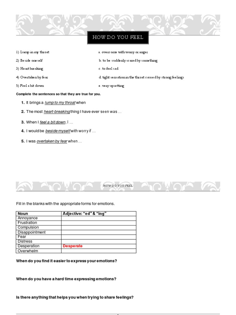 How Do You Feel | PDF | Feeling | Anger