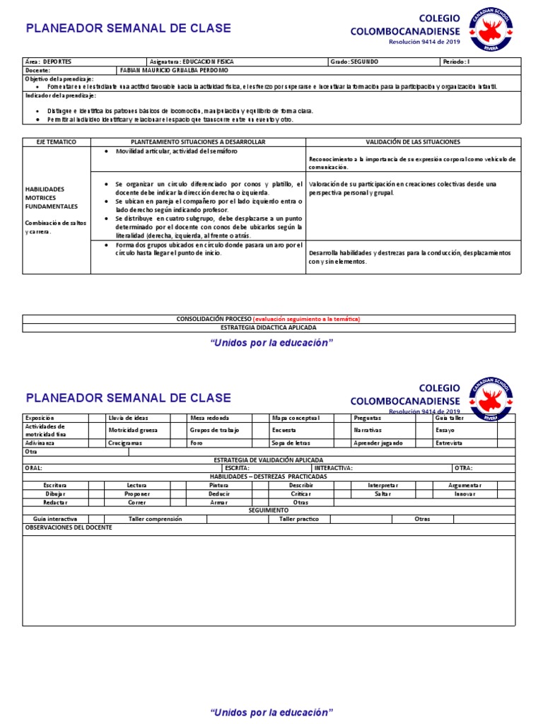 Plan Clase Segundo 2 | PDF | Maestros | Aprendizaje