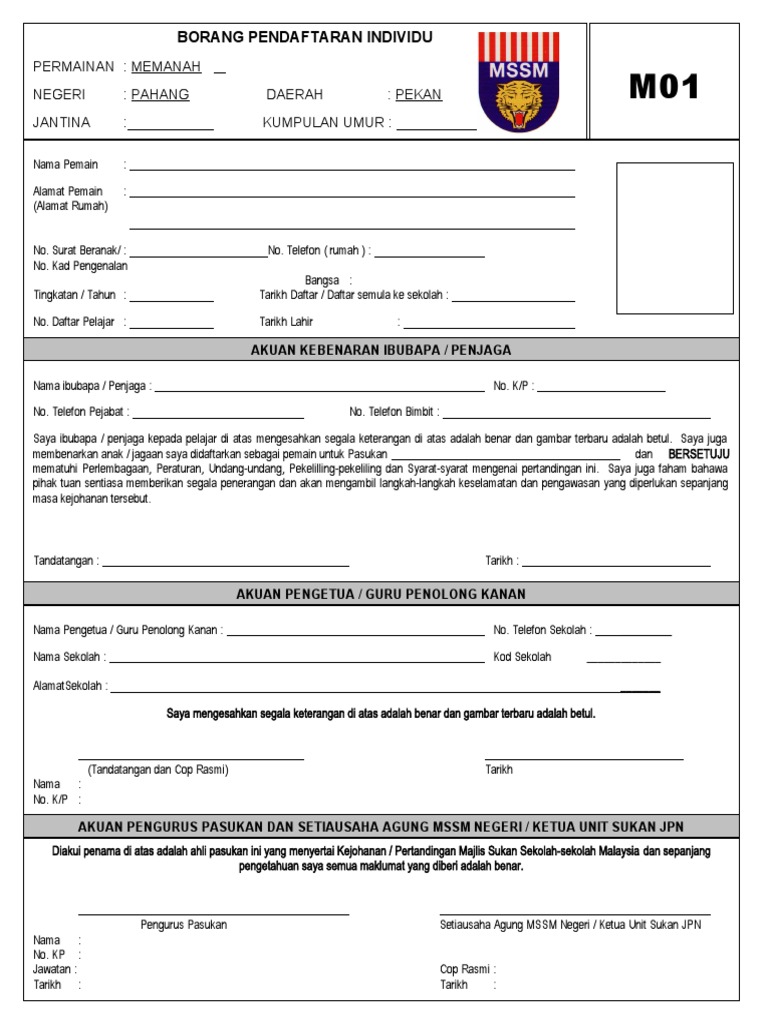 Borang M01 | PDF