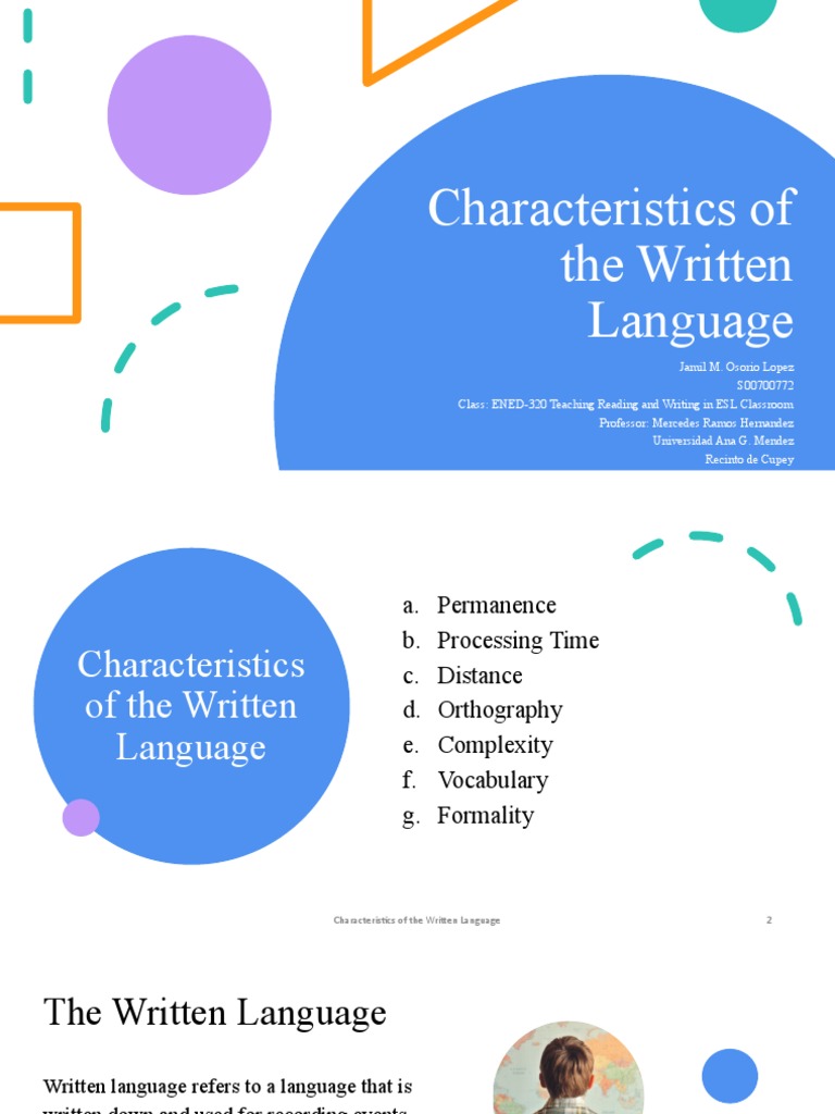 Characteristics of The Written Language | PDF | English Language ...