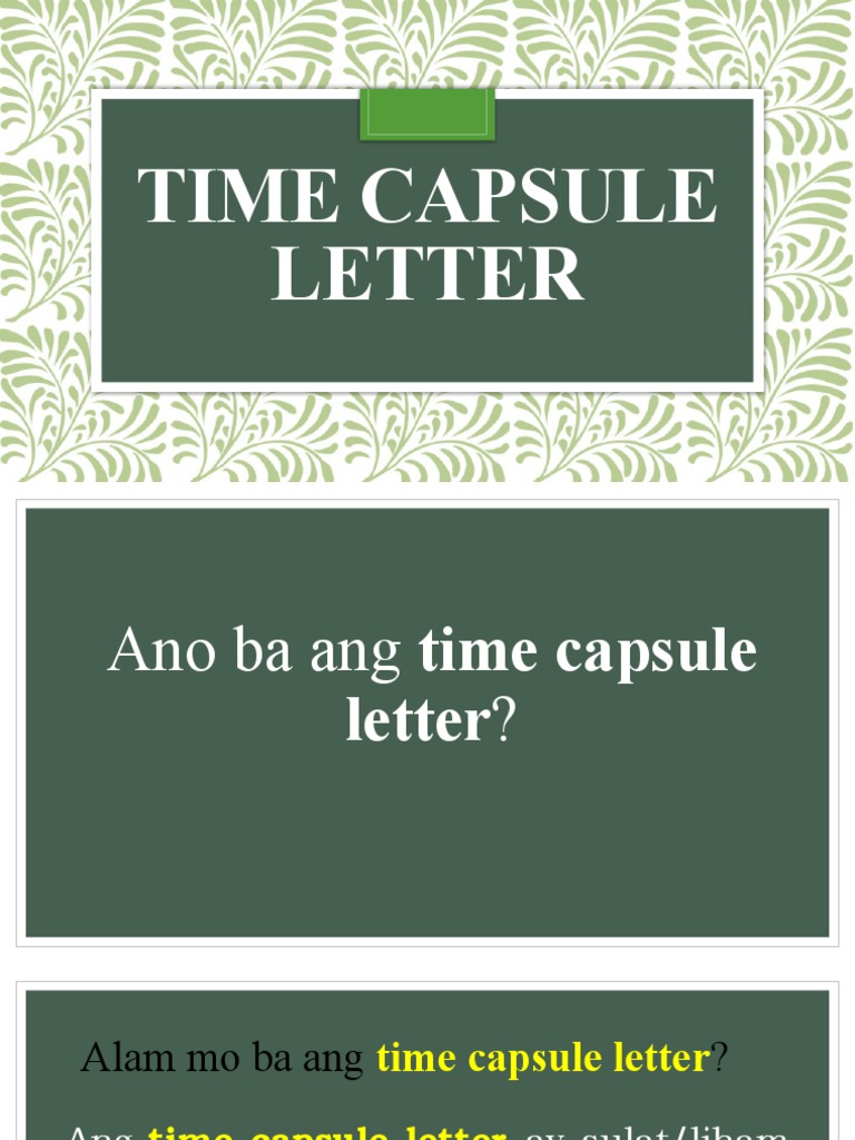 Time Capsule Letter | PDF