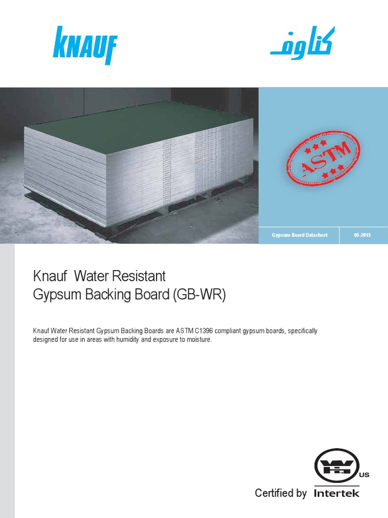 Knauf Water Resistant (GB - WR) | PDF | Drywall | Building