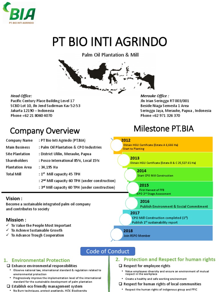 PT BIO INTI AGRINDO: Sustainable Palm Oil Leader | PDF | Sustainability | Sustainable Development
