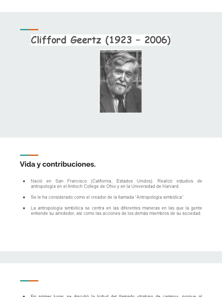 Vida y legado de Clifford Geertz | PDF | Antropología | Etnografía