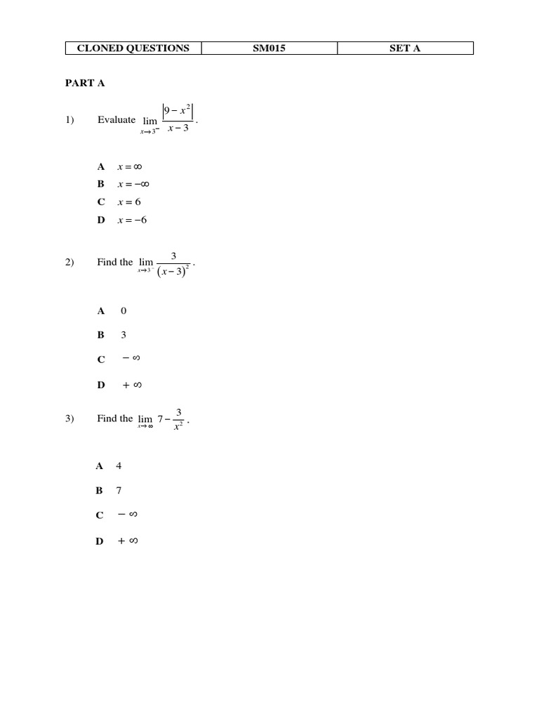 Soalan Klon SM015 Set A | PDF | Function (Mathematics) | Mathematical Relations