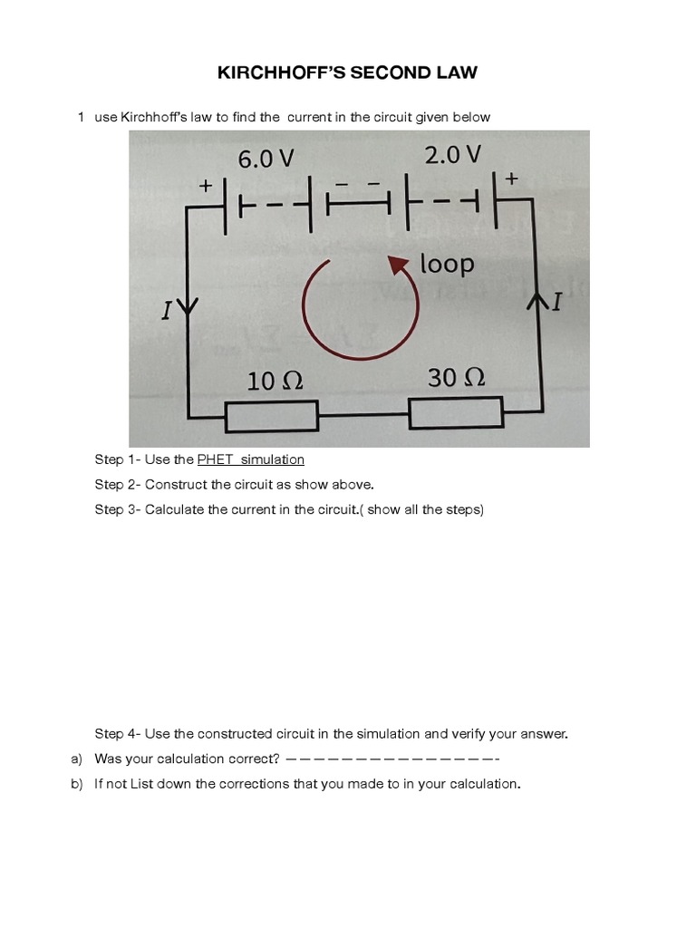 Kirchhoff's Law Circuit Analysis | PDF