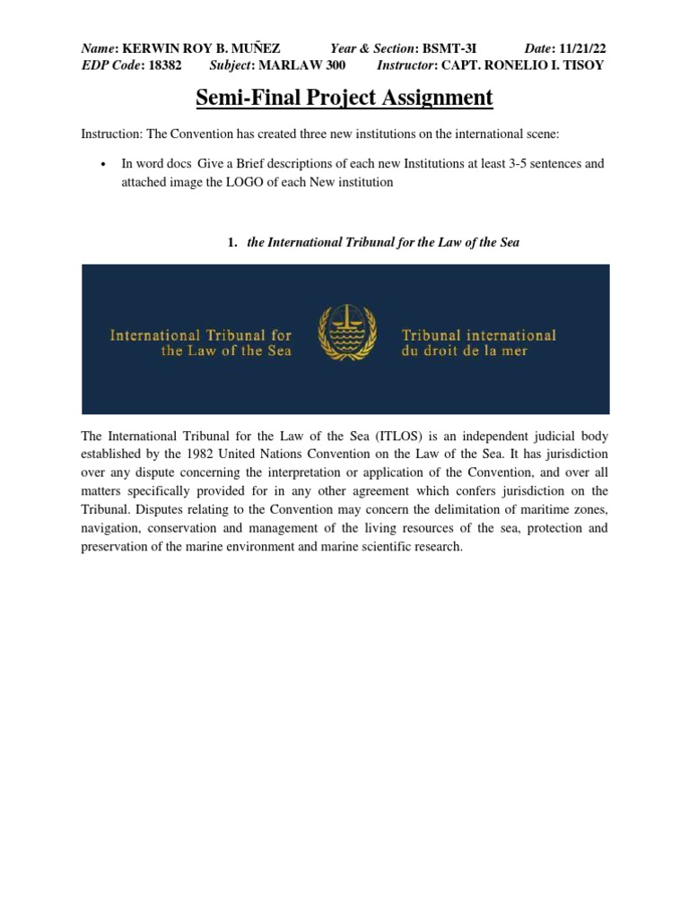 Marlaw 300 - Semifinal Project Assignment - Muñez | PDF | Territorial ...