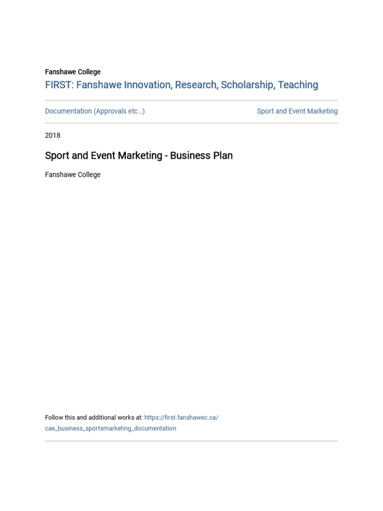 Sport and Event Marketing - Business Plan | PDF | Diploma | Academic Degree