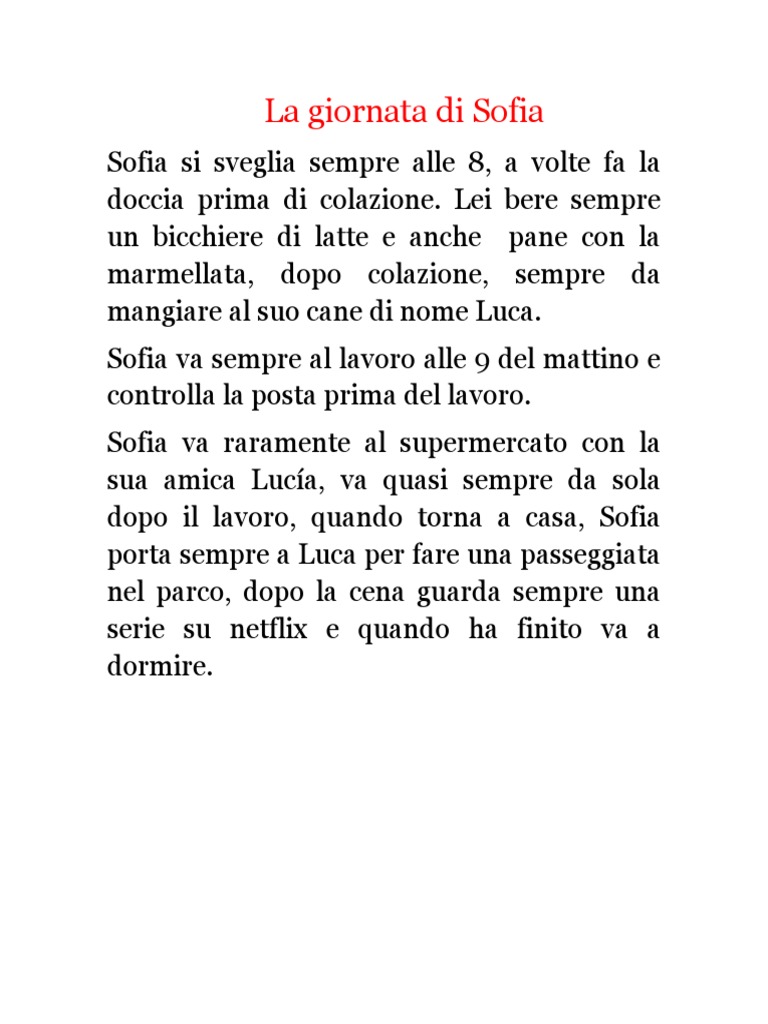 La Giornata Di Sofia | PDF