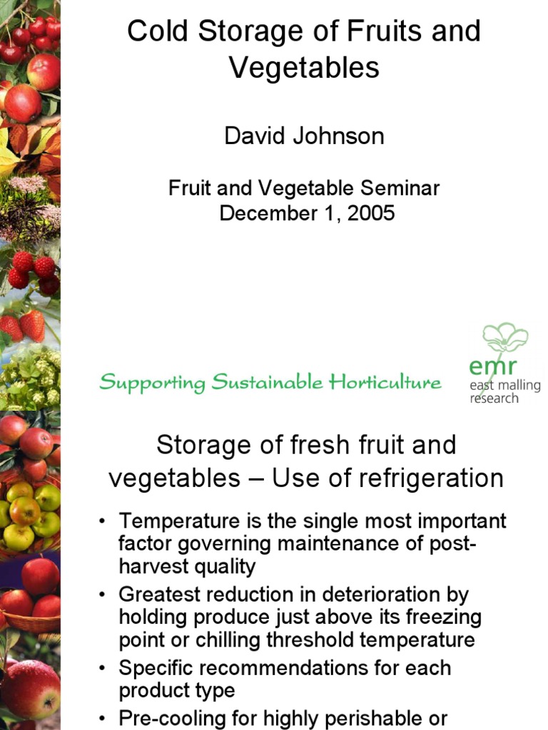 Cold Storage Presentation | PDF | Vegetables | Onion