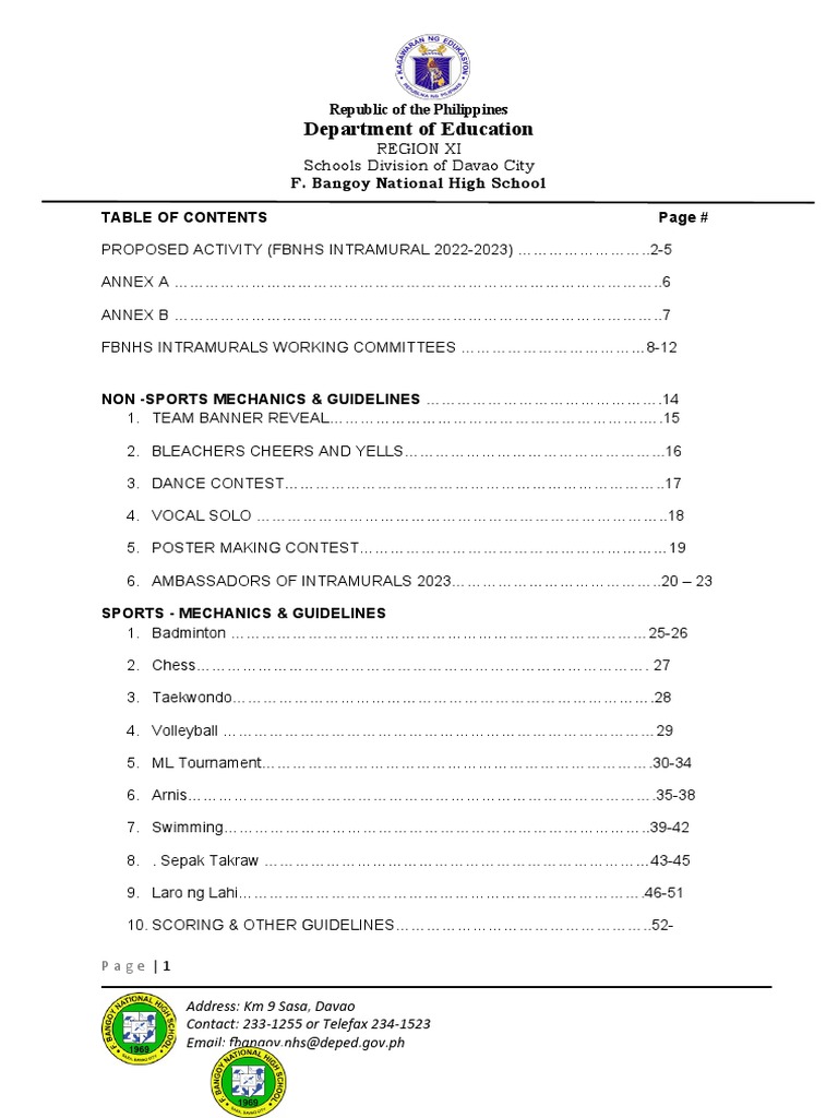Intrams-2023 Guidelines | PDF