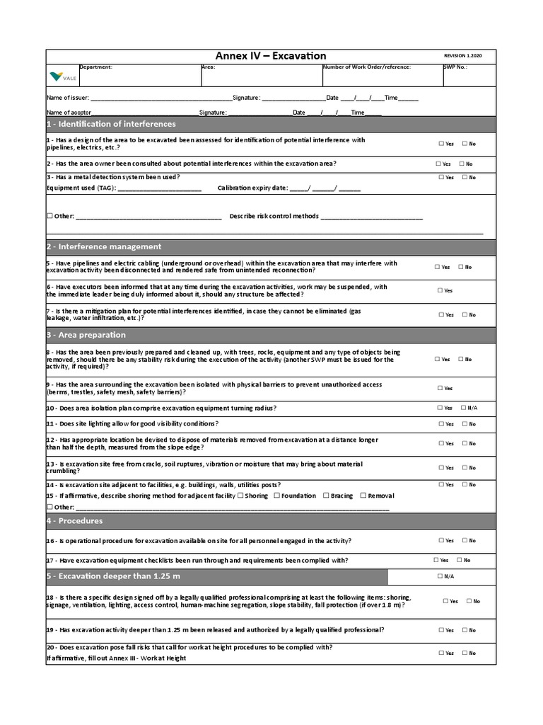 Annex IV Excavation | PDF | Safety