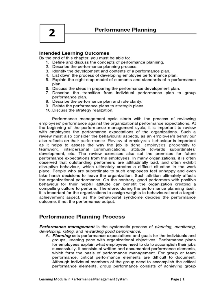 Chapter 1 Performance Management | PDF | Strategic Management ...