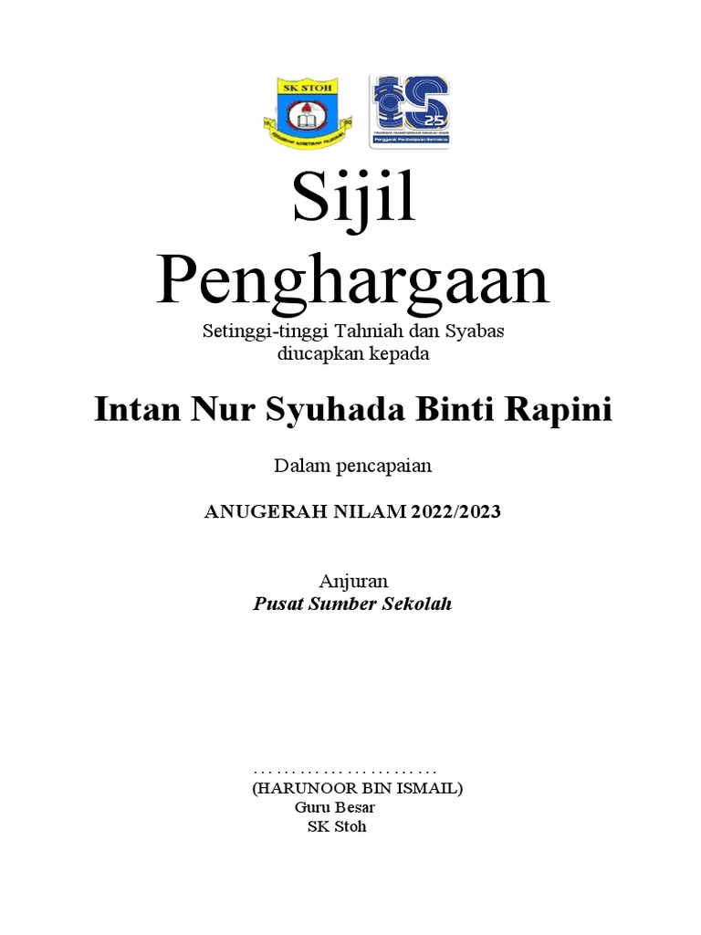 Template Sijil | PDF
