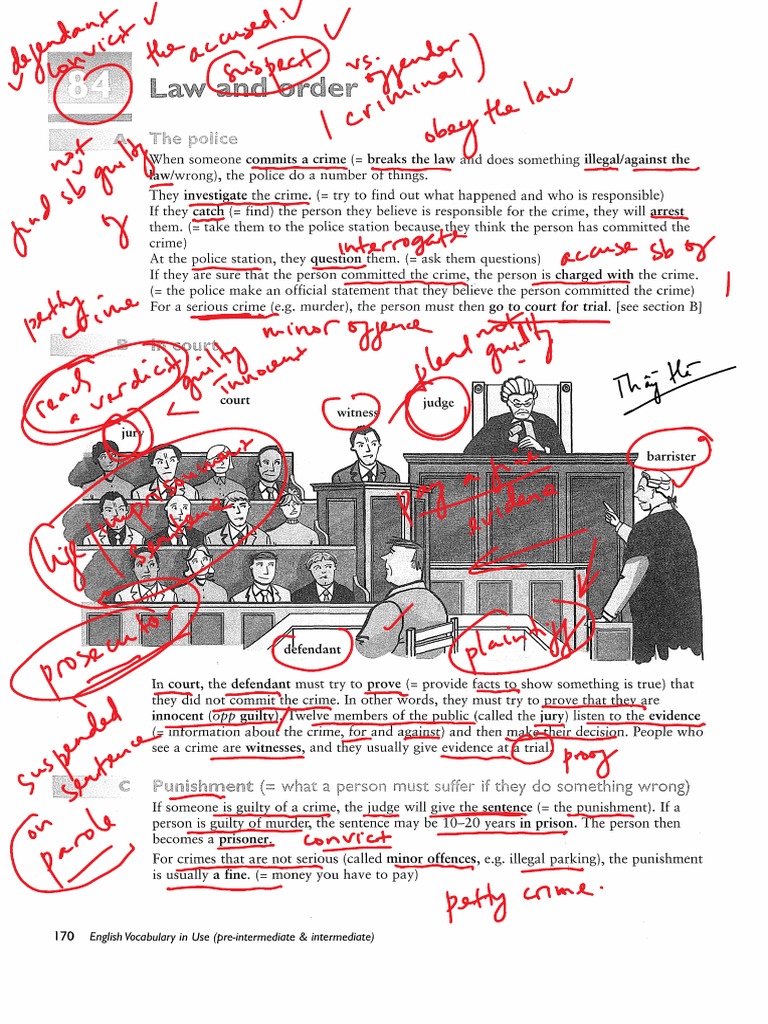 Crimes & Law Vocabulary Part 1 | PDF