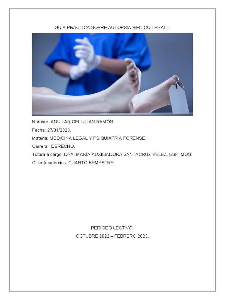 Autopsia Médico Legal I. | PDF | Jurisprudencia médica | Abdomen