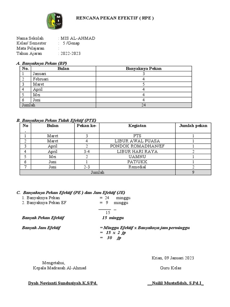 Rpe Semester Genap | PDF