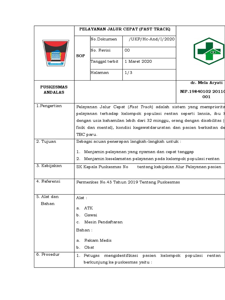 Sop Fast Track | PDF