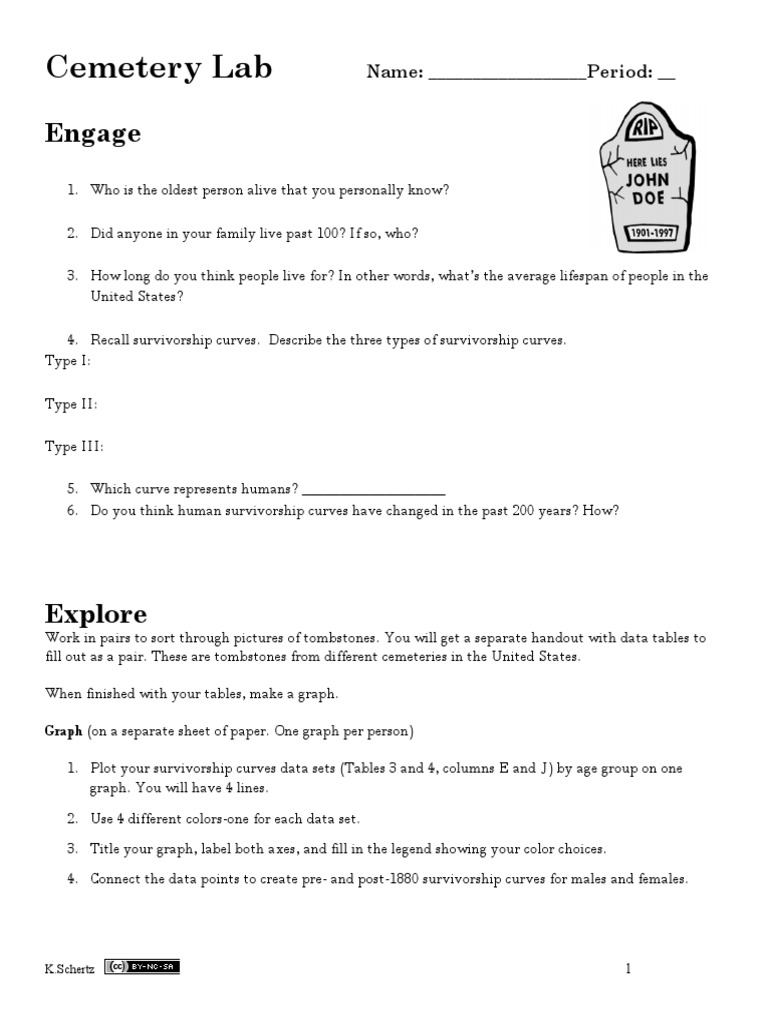 Cemetery Lab Survivorship Curves | PDF | Health Care