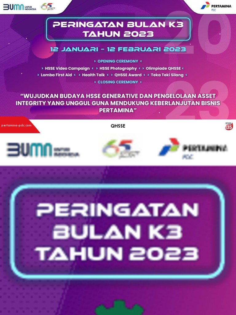 Backdrop, Banner, Spanduk Bulan K3 2023 | PDF