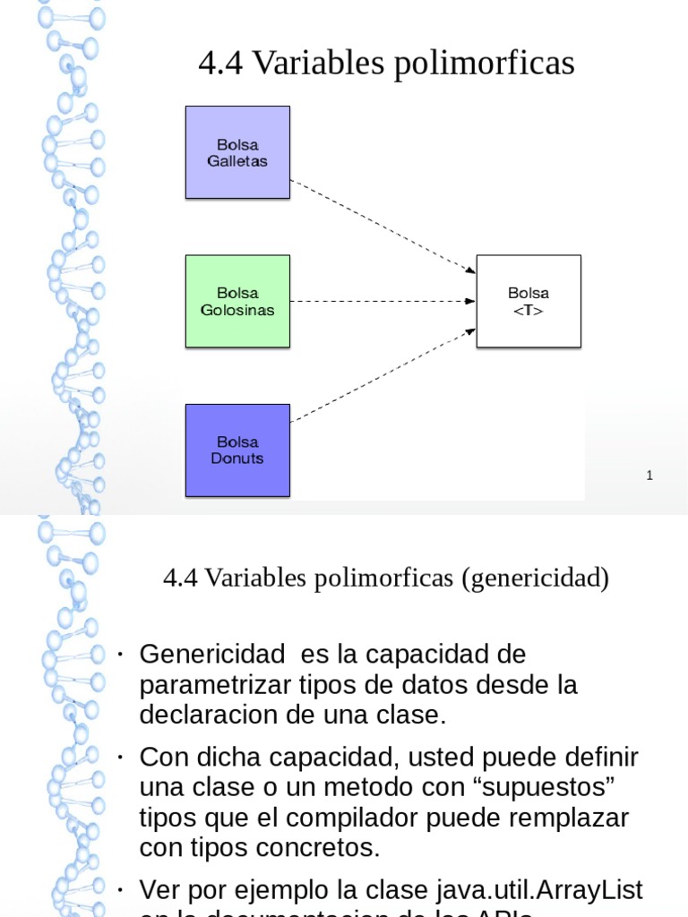 4.4 Variables Polimorficas (Plantillas) | PDF | Programación orientada a objetos | Java ...