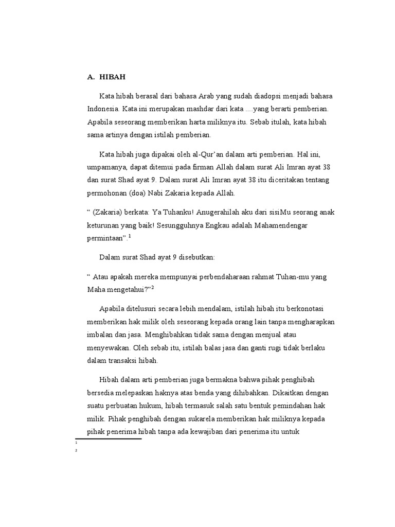 Makalah Sedekah Hibah Hadiah | PDF