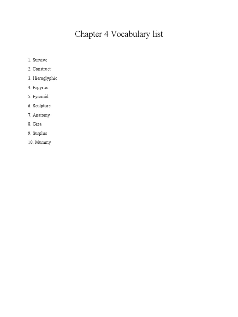 Ancient Egypt Vocab List 2 | PDF