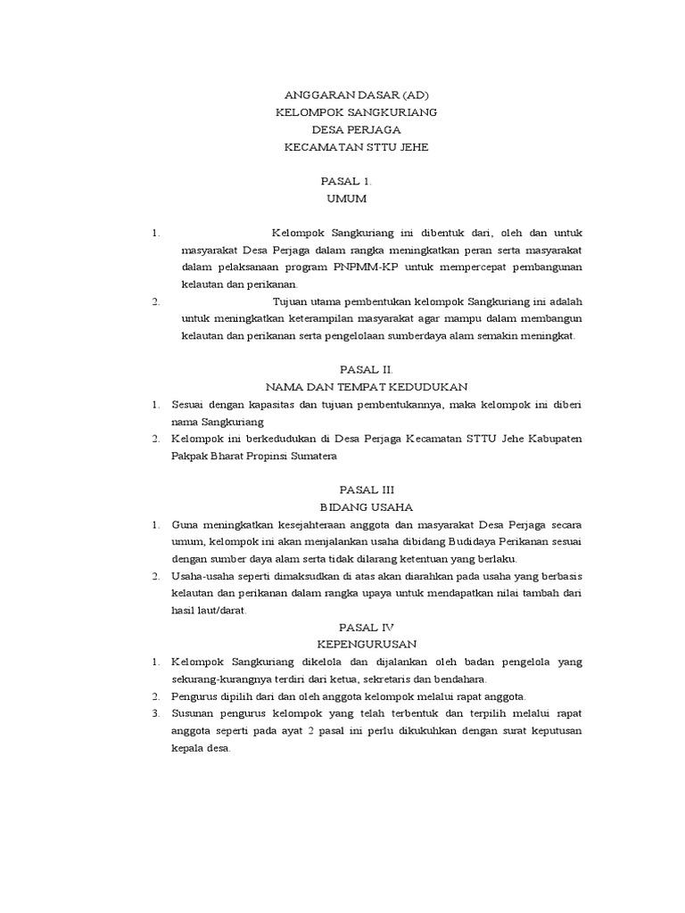 Contoh Format Pembentukan Kelompok Pdf