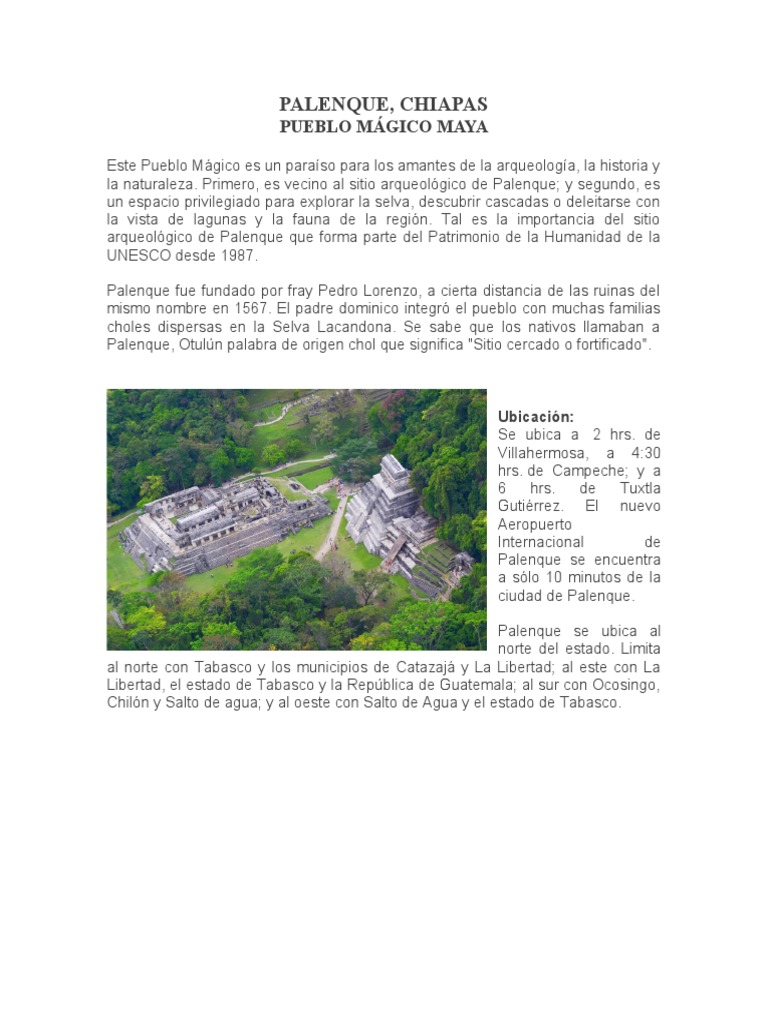 Reportaje de Palenque | PDF | Chiapas