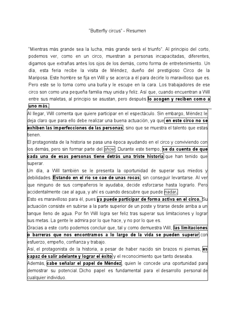 Butterfly Circus Resumen | PDF